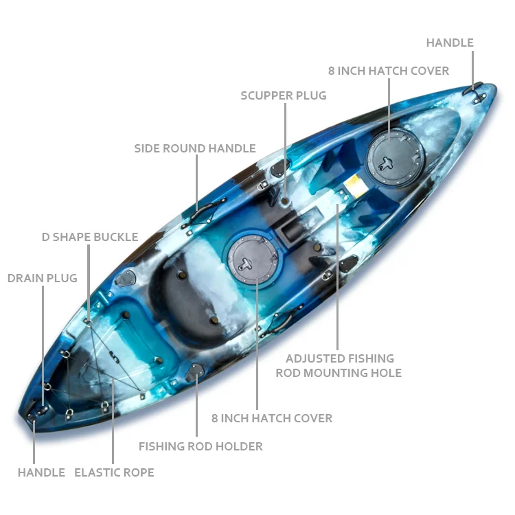 Manufacturers Ocean Custom Polyethylene Kayak For Fishing Man With ...