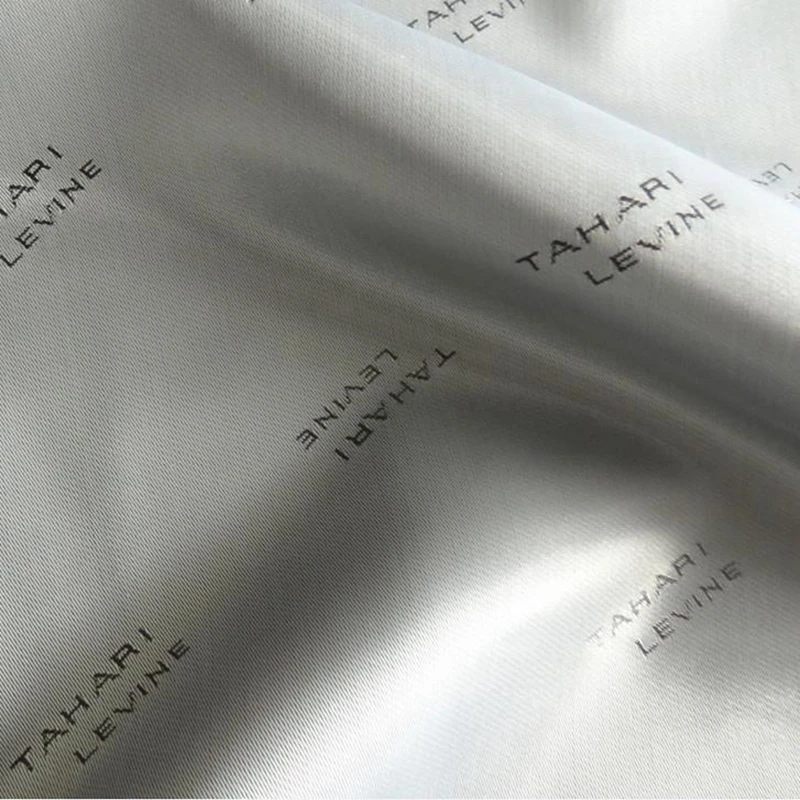 Smooth Hand Feeling Polyester Viscose Logo Jacquard Suit Lining Fabric