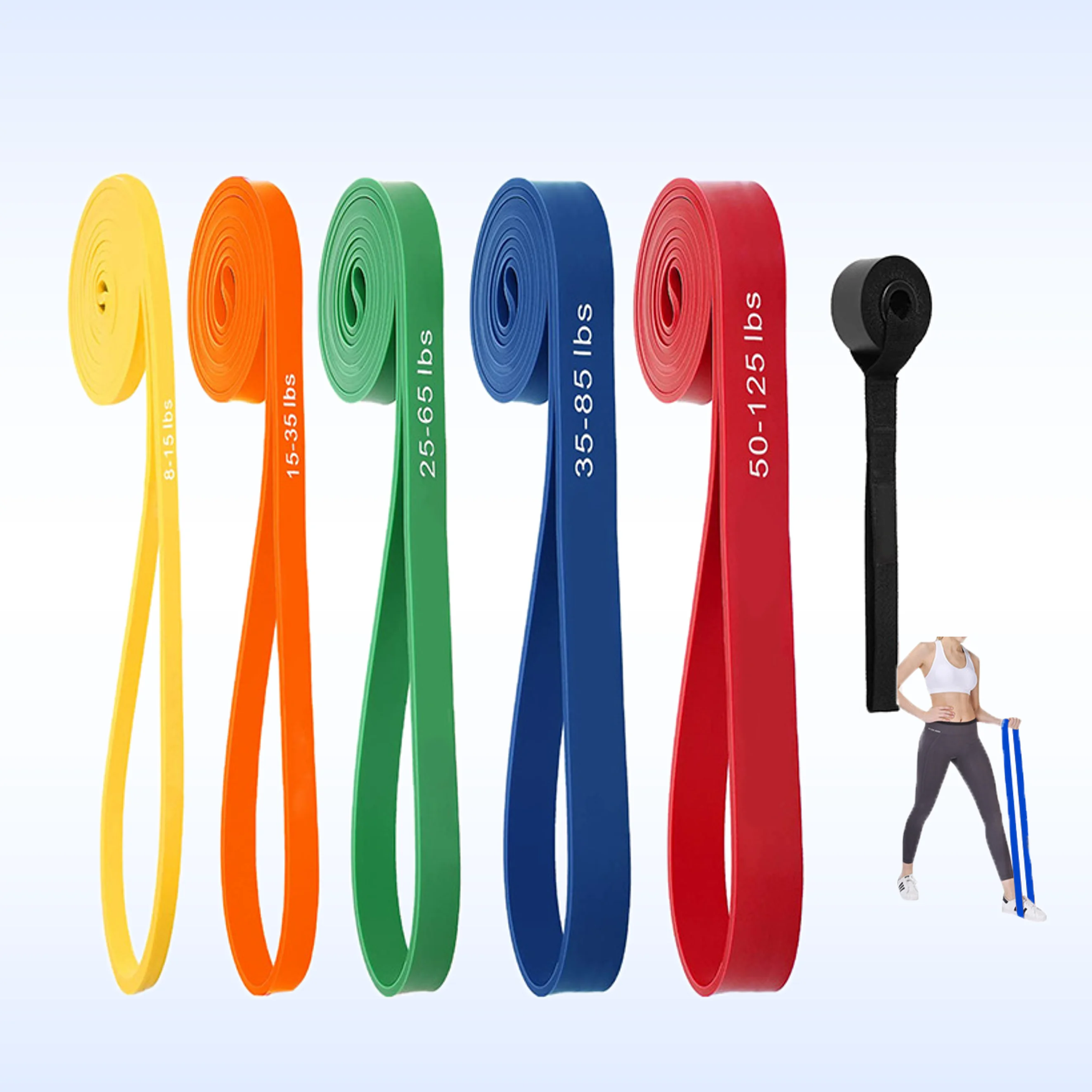 Custom Logo Elastic Pilates Exercise Gym Yoga Bands