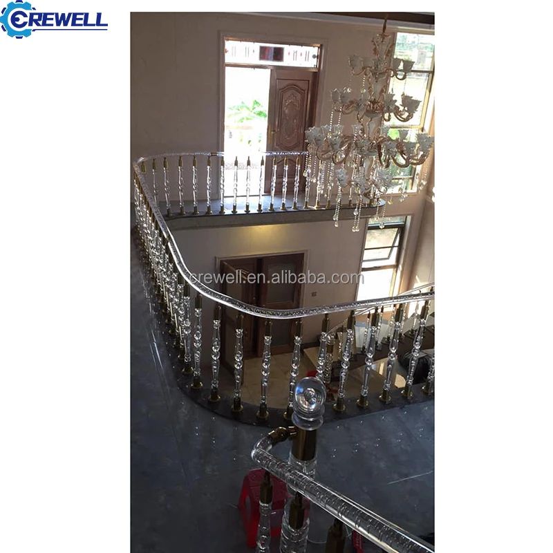 Crewell High Transparent Acrylic Plexiglass Staircase Post