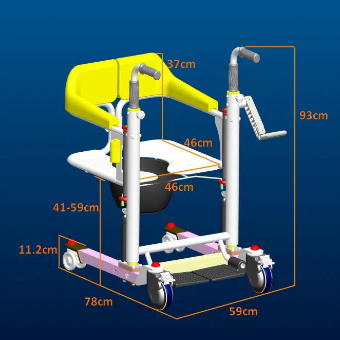 Wholesale Manual Crank Patient Transfer Lifting Chair