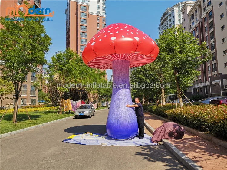 Custom Size Giant Inflatable Mushroom Model with LED Light