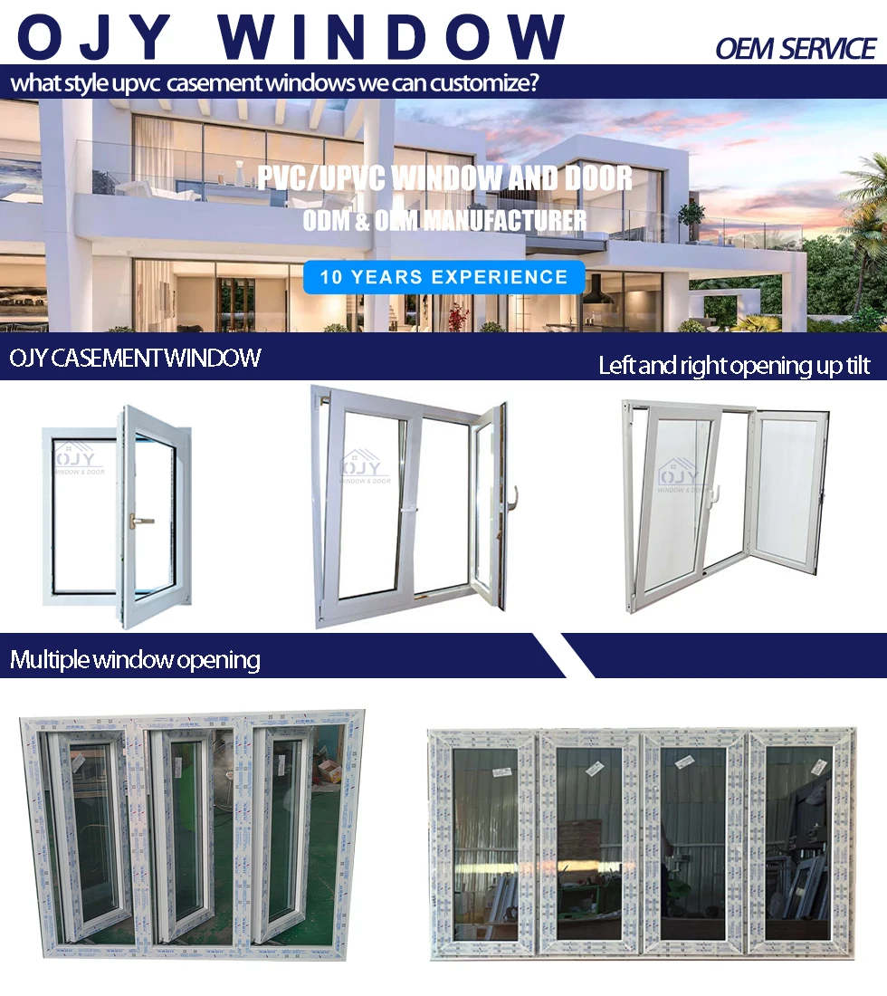 Canada Pvc Casement Window Reinforcement Upvc Window With Tempered ...