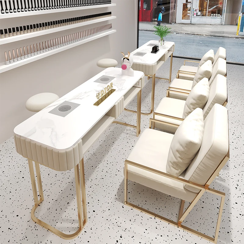 Beauty Nail Shop Supplies Marble Nail Table Set Light Luxury Postmodern ...