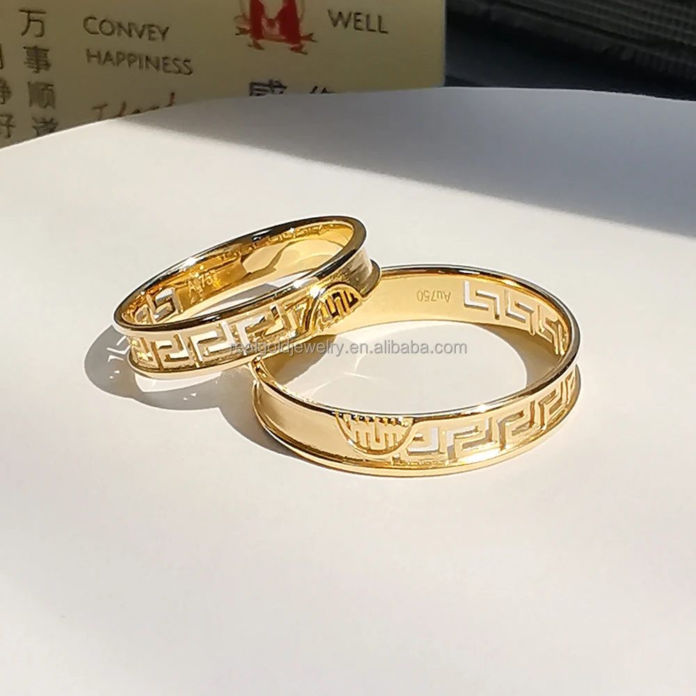 Custom 18K Genuine Gold Wedding Rings Luxury Couple Ring Wedding Ring ...