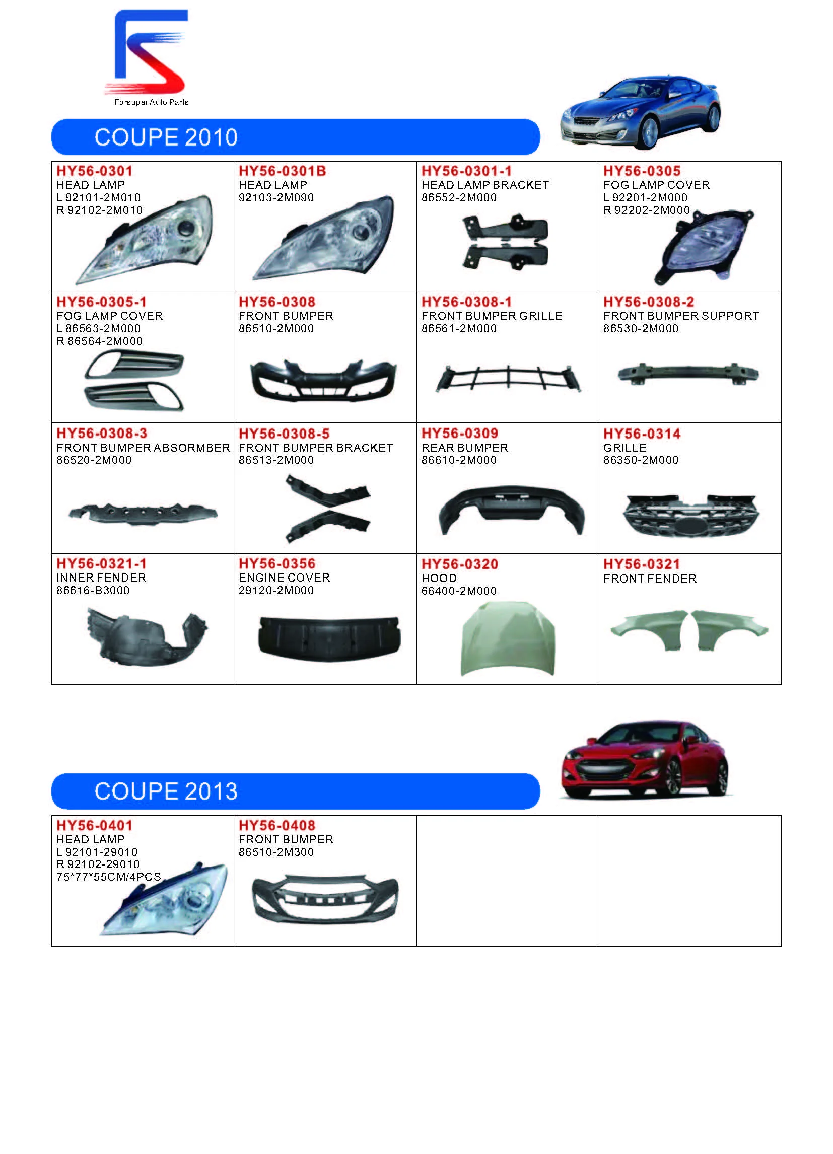 86510-2M000 Front Bumper for Hyundai Coupe 2010 Auto Parts