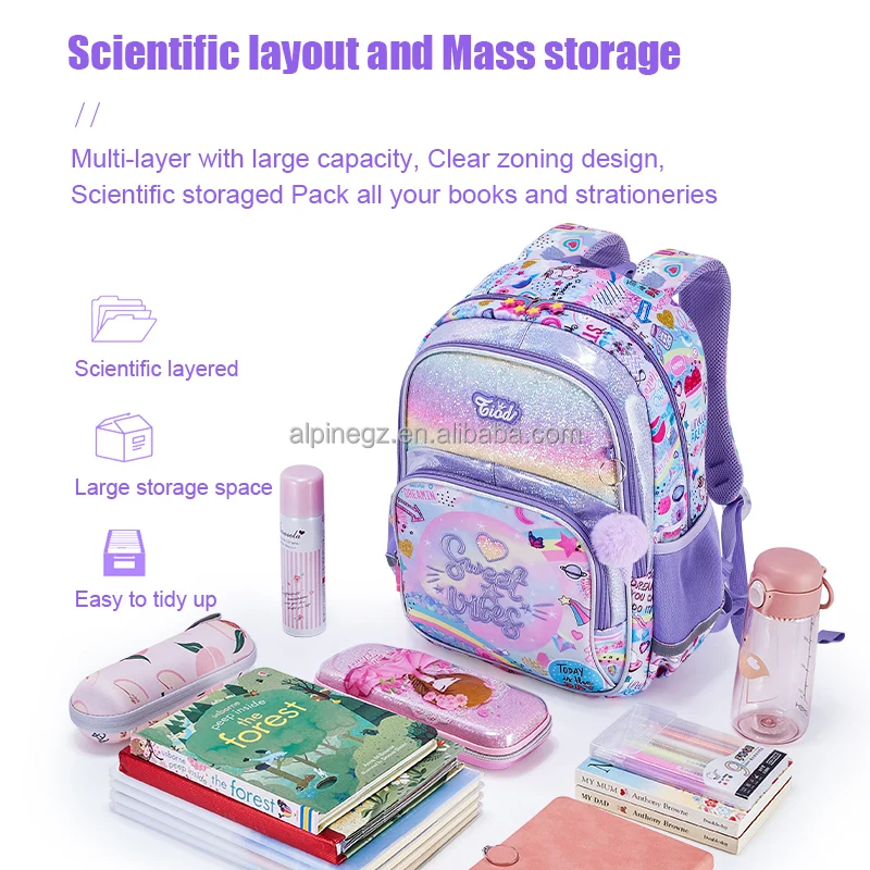 Eva Princess Elementary Students Girls Kids Backpack Sets Bags Pack ...