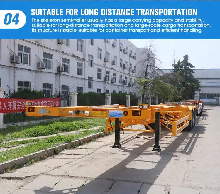 20ft 40ft Platform Trailer 45ft Skeleton Container Semi Trailer