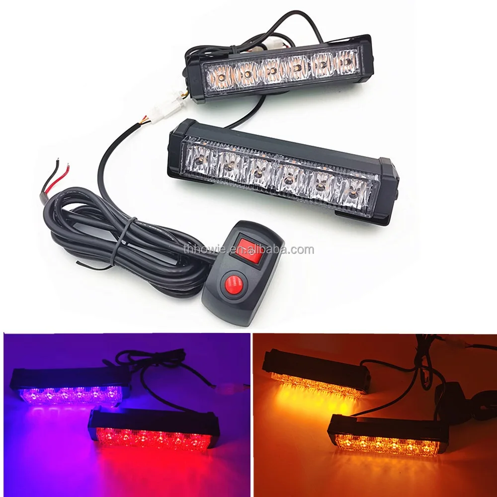 Car Front Grille Blinking Emergency Lights Dc 12v Auto Traffic Signal ...