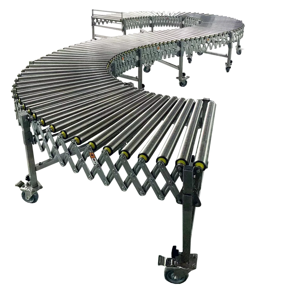 Flexible Extendable Gravity Roller Conveyor Expandable Manual Conveyor ...
