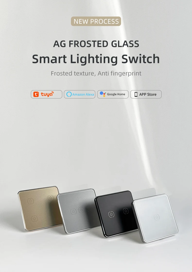 New AG Glass Smart Light Switch 1 Gang tuya ZigBee No Neutral No ...