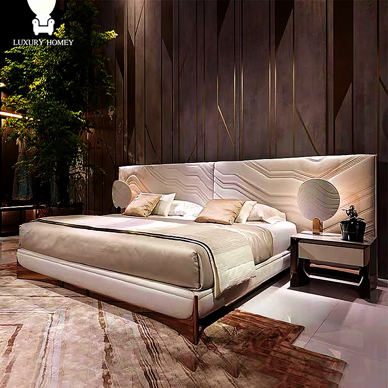 Italian Designs Wedding Beds Set Luxury Custom Velvet Villa House ...