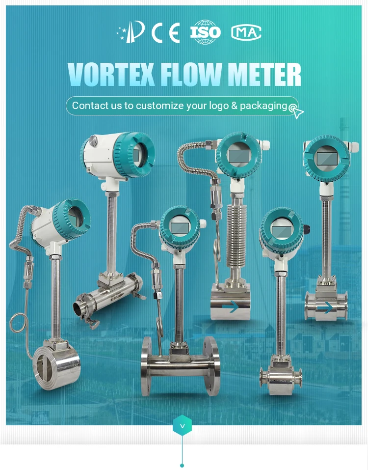 Rs485 Modbus Vortex Flow Meter 4-20ma Or Pulse Versatile Liquid Volume Argon Vortex Flowmeter ...