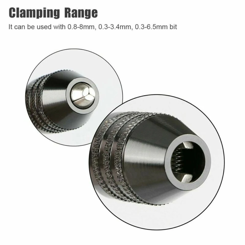 Mini Keyless Drill Chuck - 0.3-8mm Self-Tighten Tool