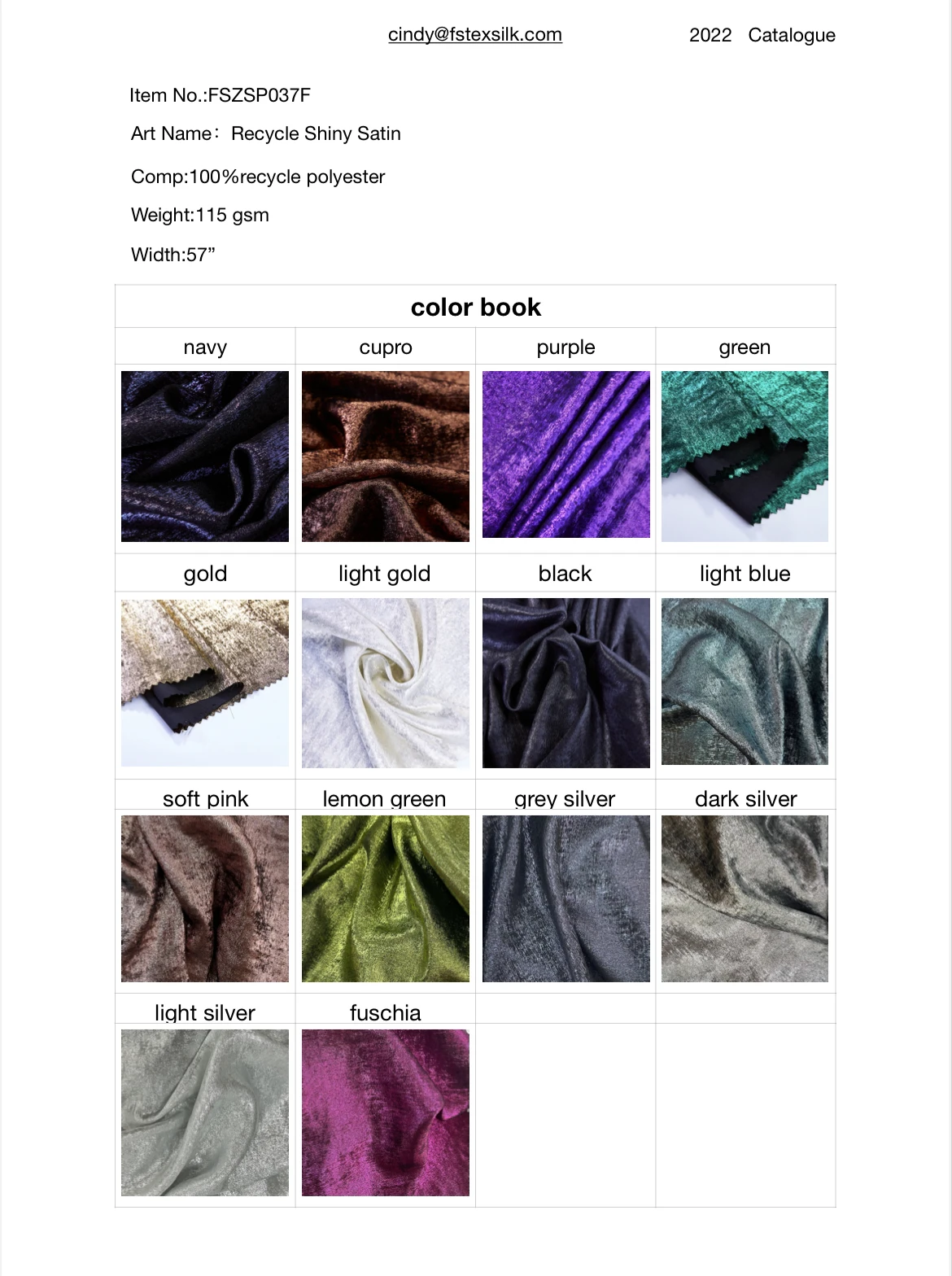 Grs Certificated Fashion Metallic Fabric With Soft Hand Feel Shiny ...