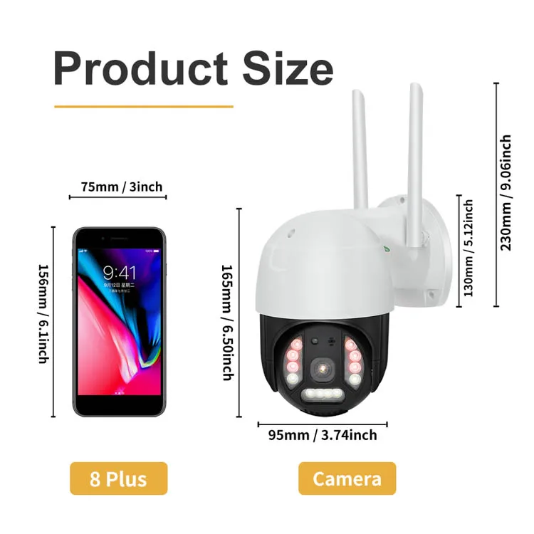 PTZ 360 Degree CCTV 4G SIM Card LTE Outdoor V380 Pro Camera