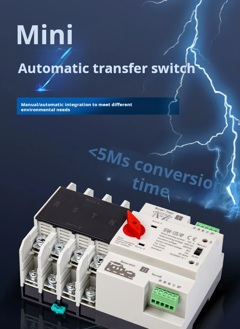 ATS Automatic Transfer Switch 16A 20A 25A 32A 40A 50A 63A 2P 3P 4P for ...