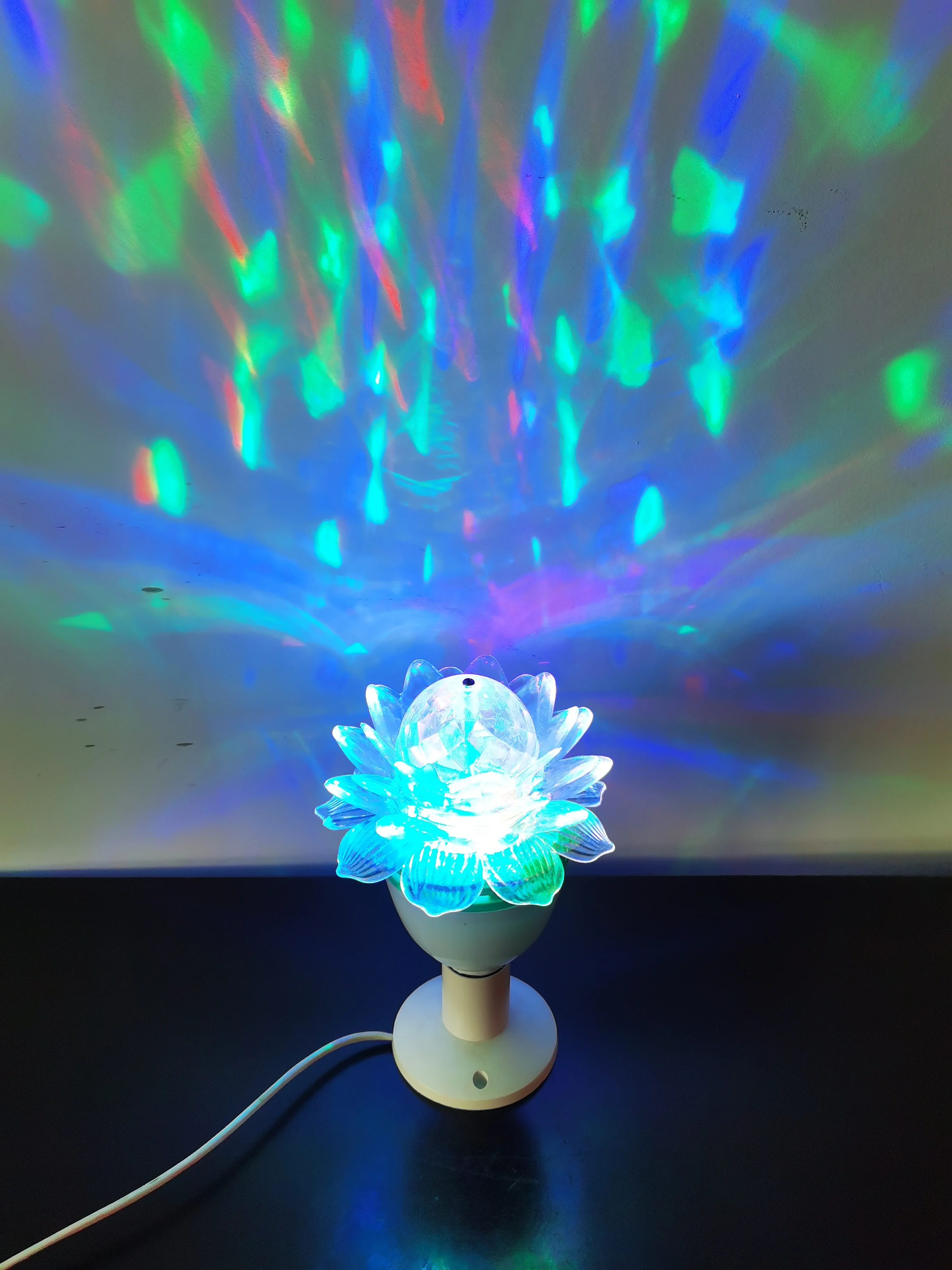 Desktop Led Lotus Rotating Light Indoor Decoration Rgb Dj Party Light ...