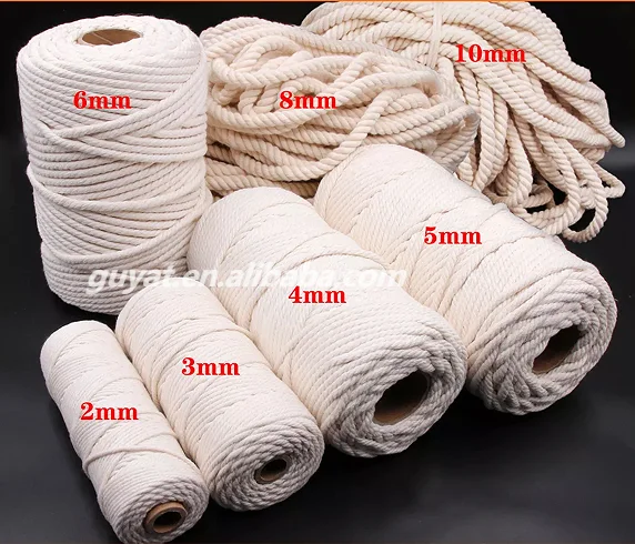 High Quality 100% Braided Cottoned Ropes Round Cotton Cord For Diy ...