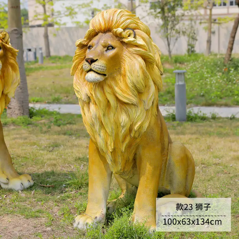 Resin Sculpture Life Size Lion Statue Customized Hand Made Fiberglass ...
