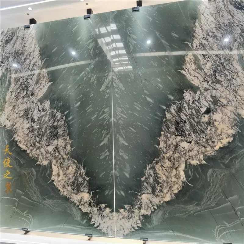 Book Match Green Quartzite Backlight Led Brazilian Exotic Stone Slab ...