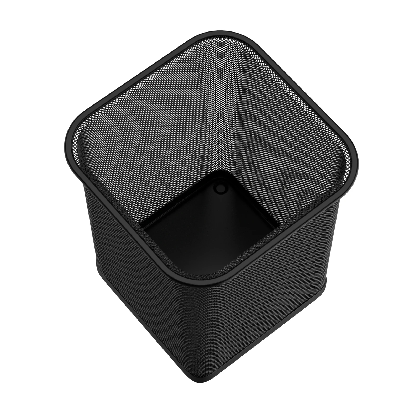 Black Steel Mesh Rectangular Open Top Waste Basket Bin Trash Can For ...
