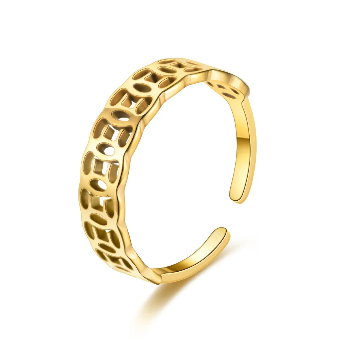 Nepal Stainless Steel Opening Adjustable Simple Style Small Crowd Ring ...