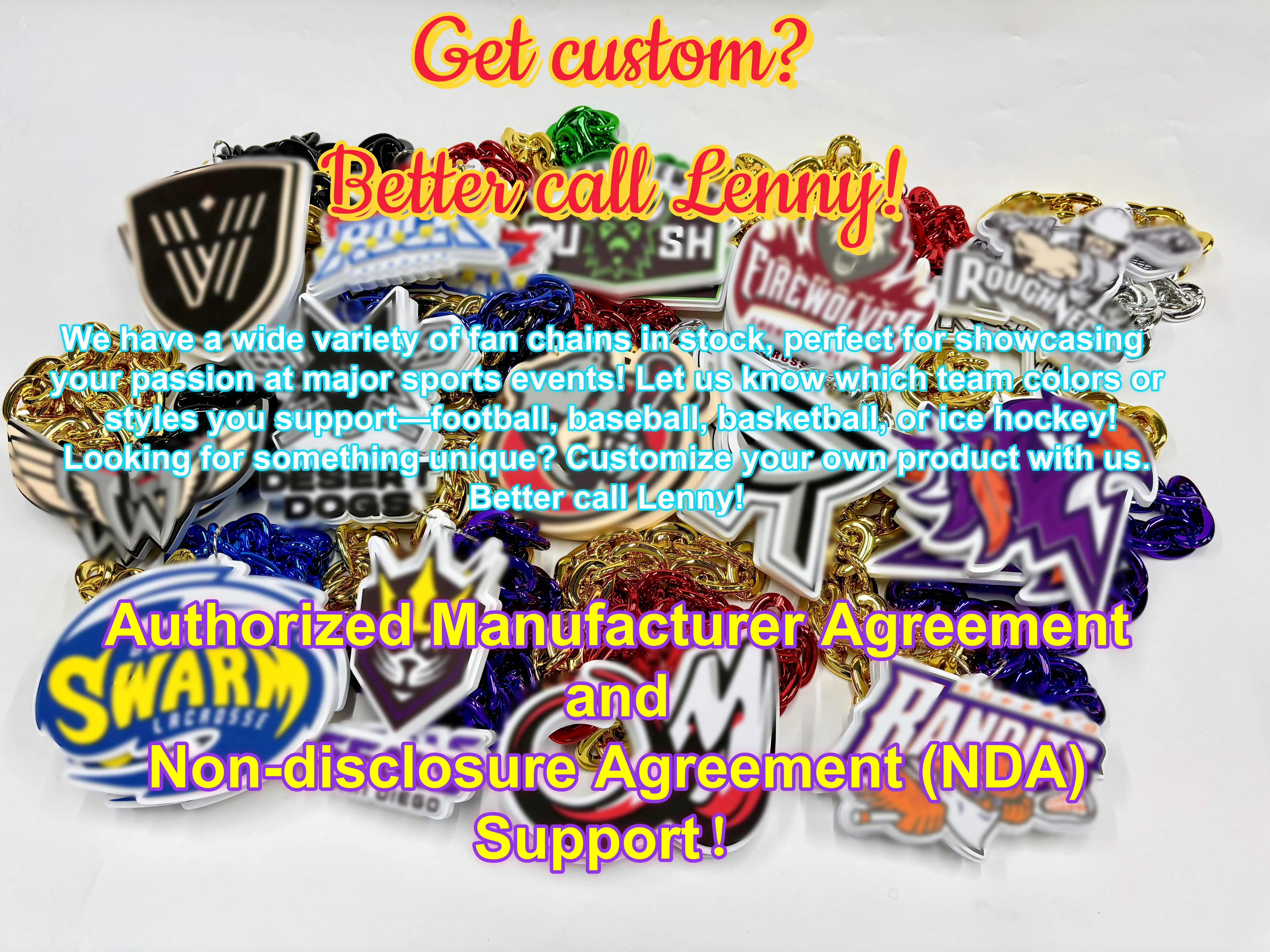 Custom Gold Baseball Sports Necklace 3D Foam MVP Chain ODM