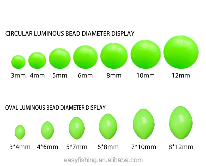 Wholesales 1000pcs/bag Soft Egg Beads Fishing Stop Luminous Oval Rubber ...