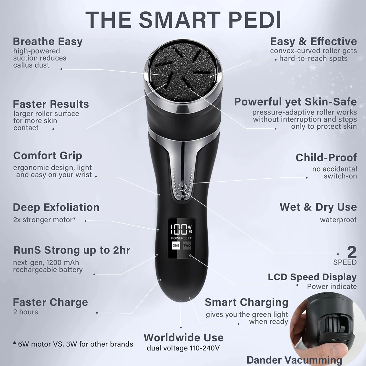Custom Portable Professional Electric Foot File Replacement Pedicure ...