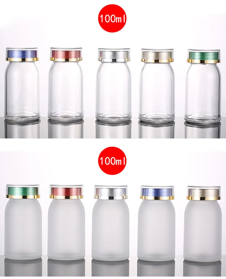 100ml Supplement Capsule Pill Medicine Bottle Plastic Matte Storage ...
