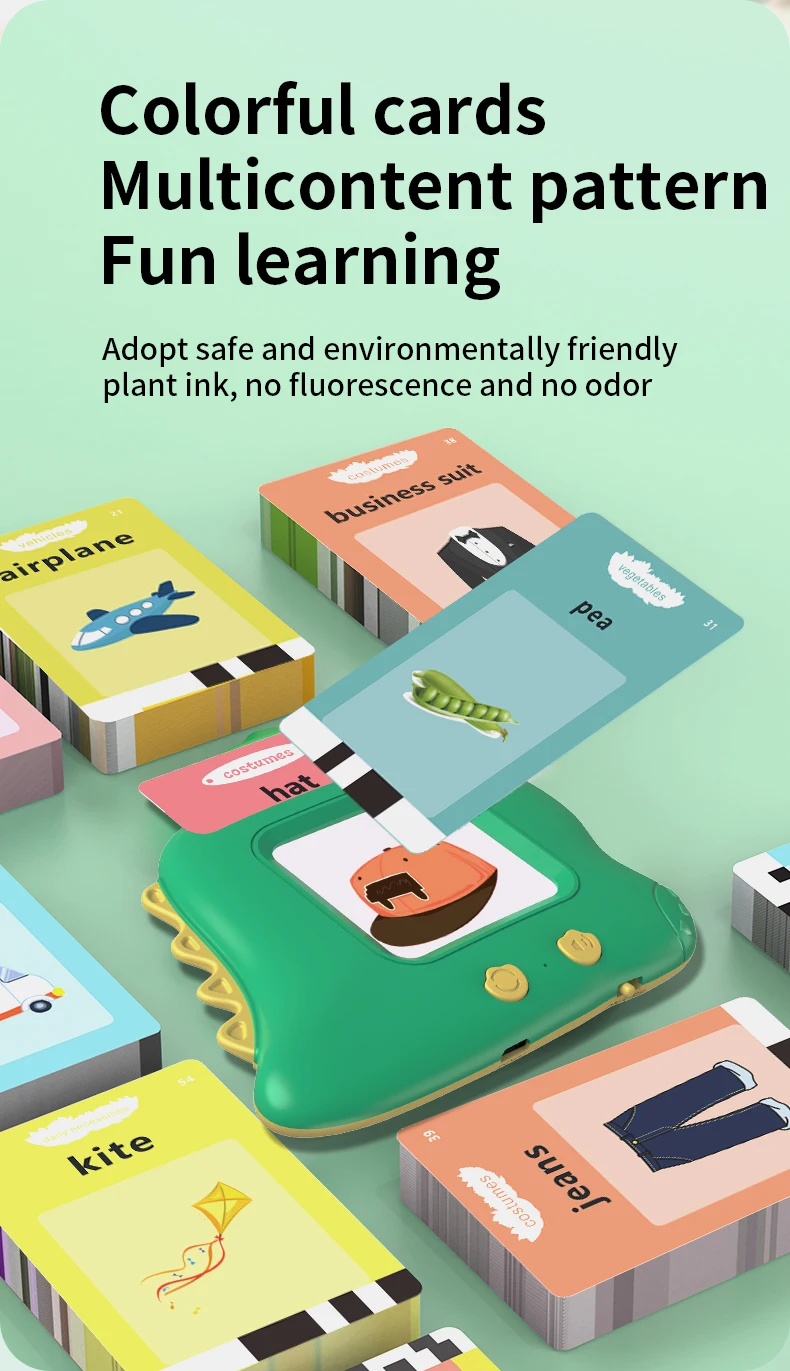 Talking Machine Learning Flash Cards Educational Kids Phonics Card Set ...