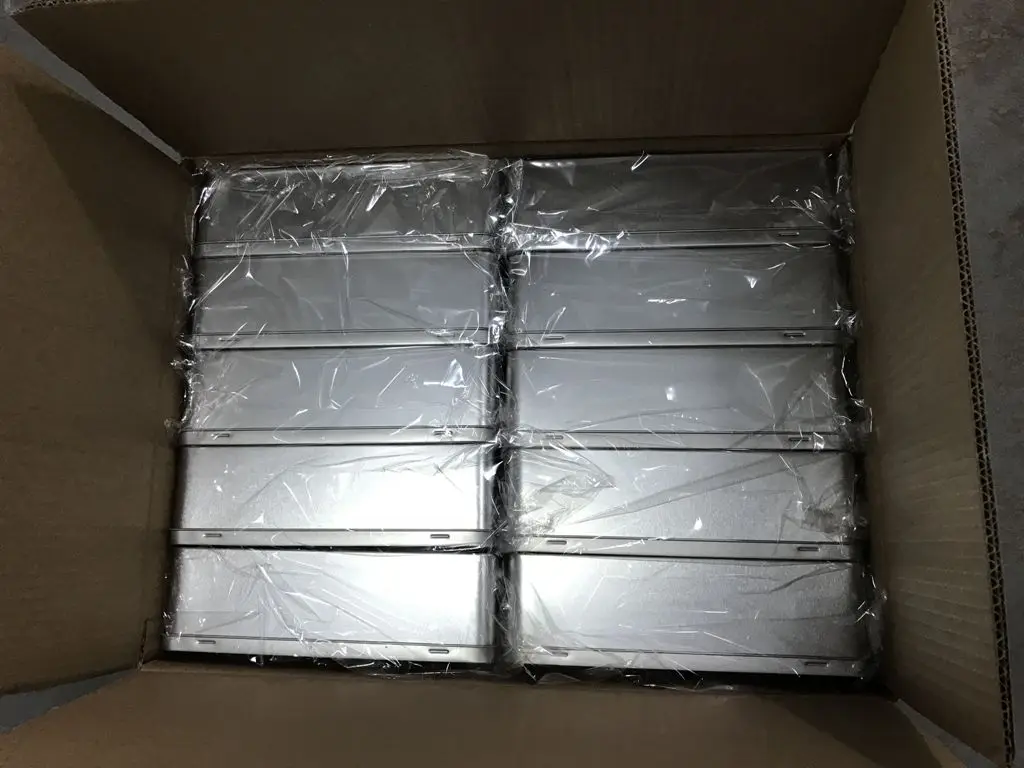 Custom Printing Tinplate Suitcase Packing Rectangular Metal Handle Case ...