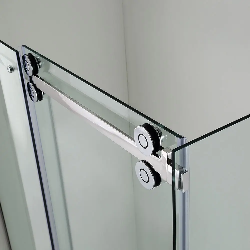 Safty Heavy Duty Glass Sliding Door System Sva-0009b Round Pipe Shower Frameless Sliding Doors ...