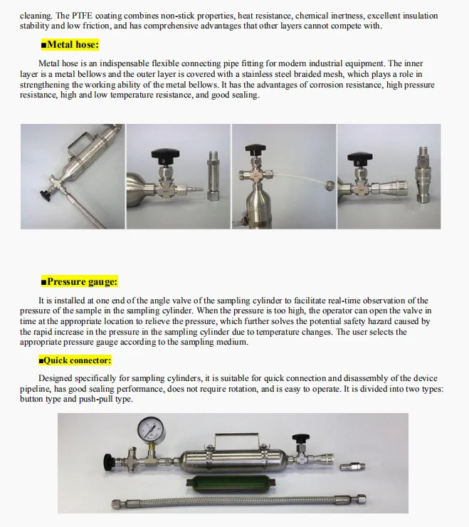 High Performance Portable Gas Sampling Cylinder, Double Ended, 1/4NPT ...