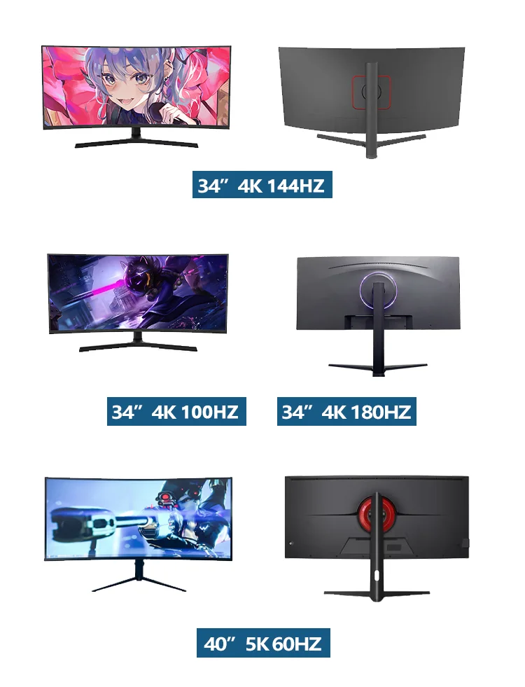 Factory Led 144hz 165hz With Dp Curve Ultrawide 17 Gaming 34 Led Screen ...