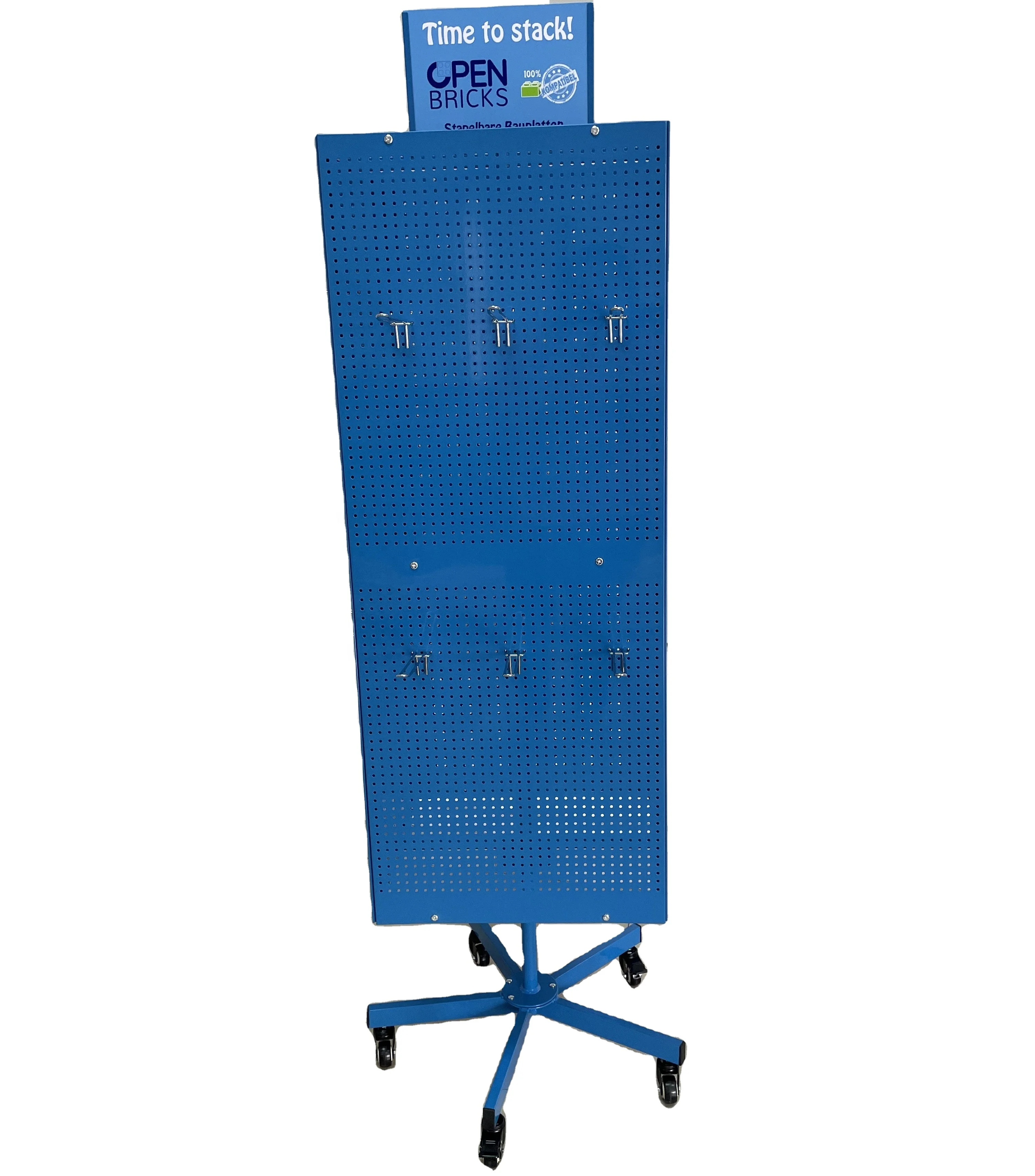 Custom Floor Metal Four Sides 360 Degree Rotating Pegboard Jewelry ...