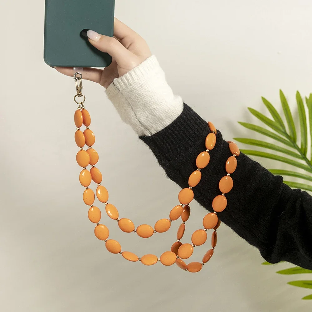 Korean Fashion Beads Chain for Phone Charm Hanging Cell Phone Jewelry ...