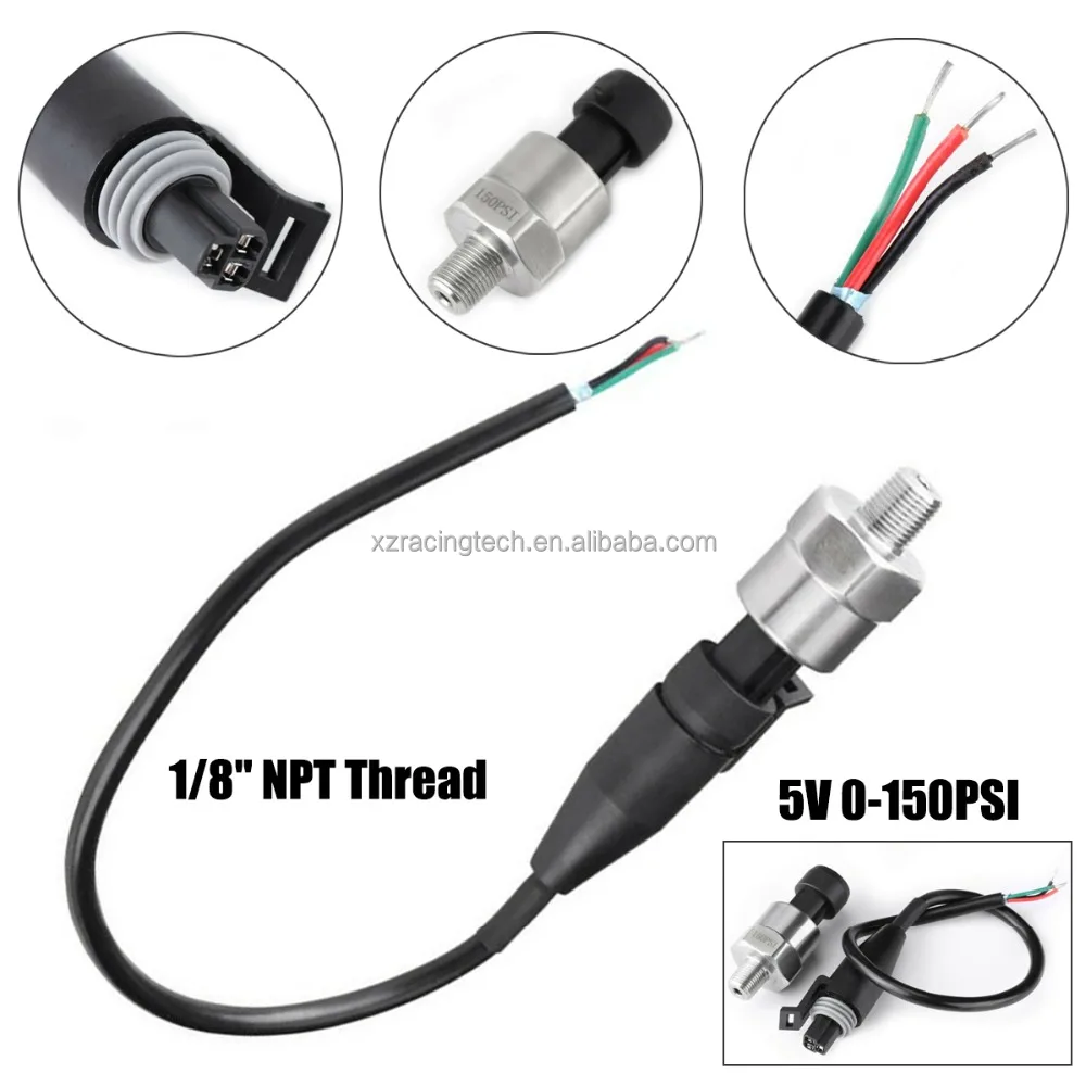 Universal 5v Pressure Transducer Sender 30 Psi Oil Fuel Air Water W ...