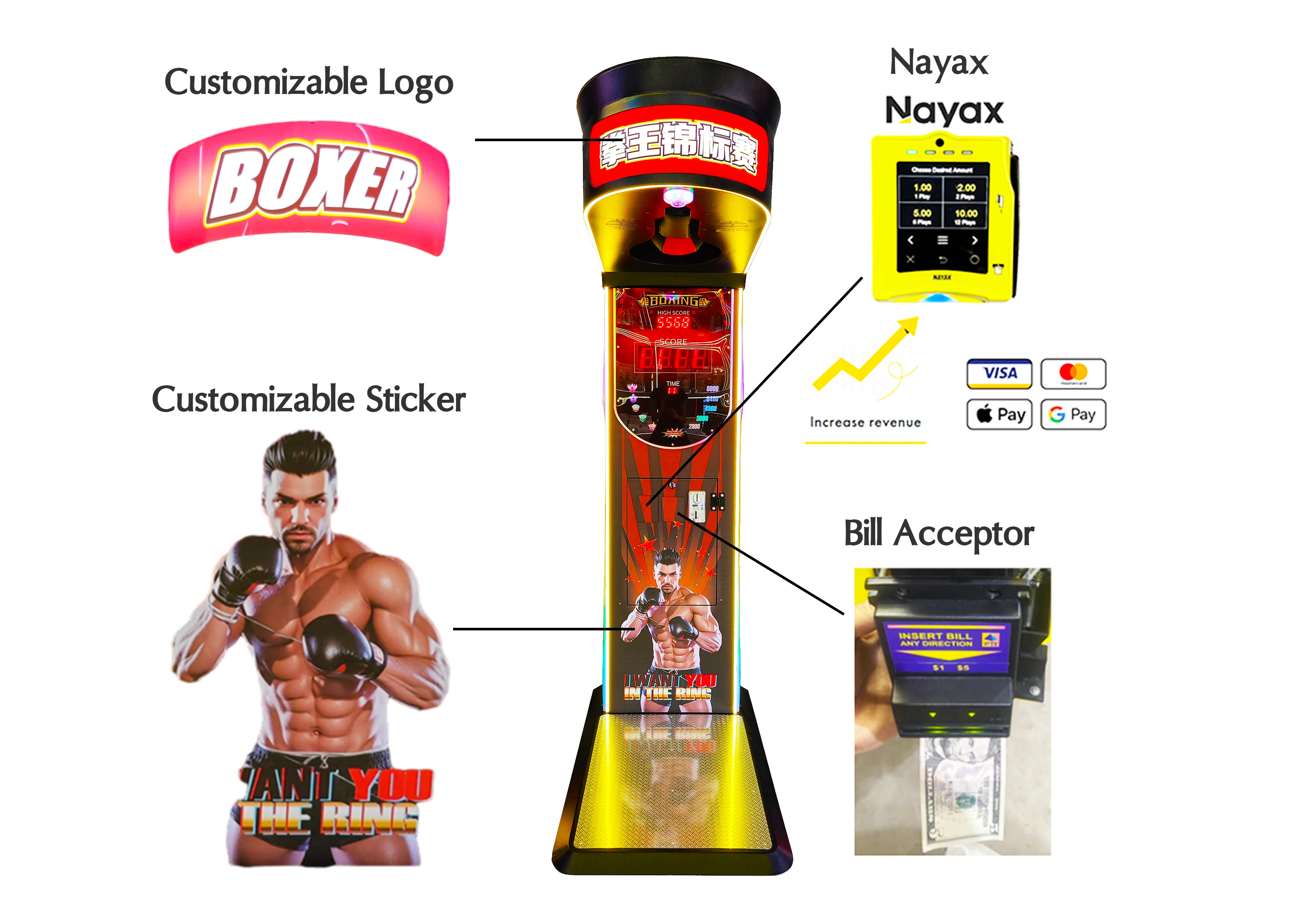 Custom Coin Operated Indoor Adults Sport Games - Big Punch