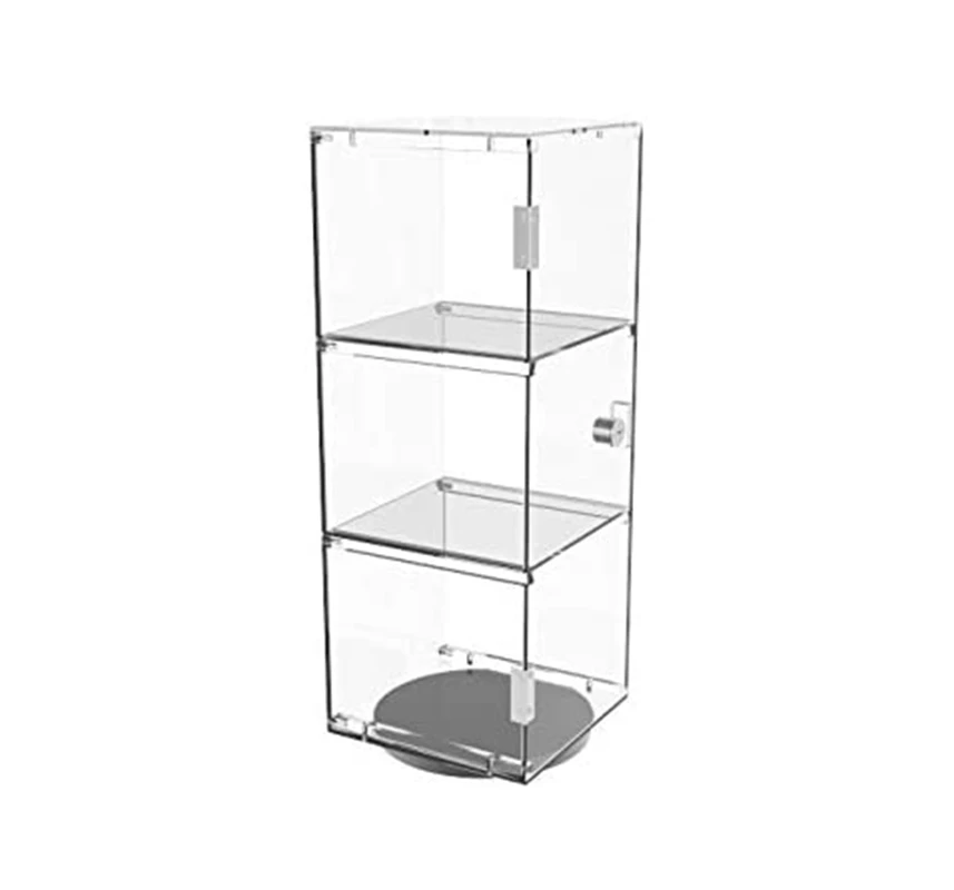 Custom Clear Acrylic Rotating Display Case Revolving Watch Phone ...