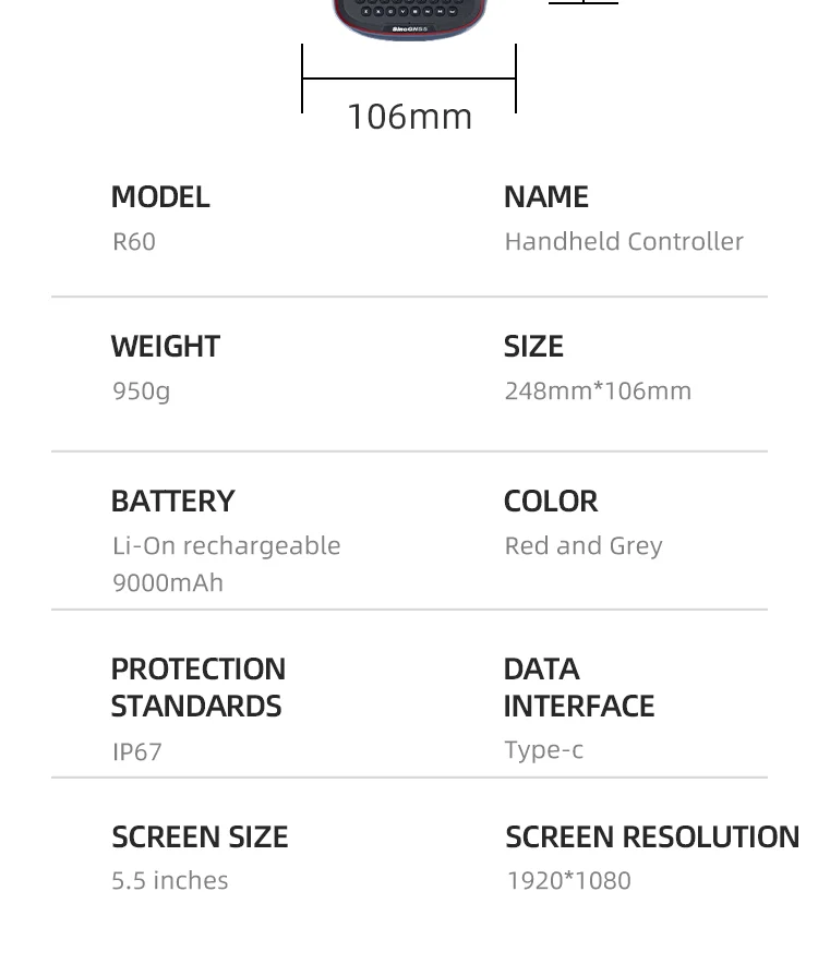 Sinognss Receiver Rtk Controller R60 Handheld Gps Brand Comnav Qualcomm 8-core Processor And ...