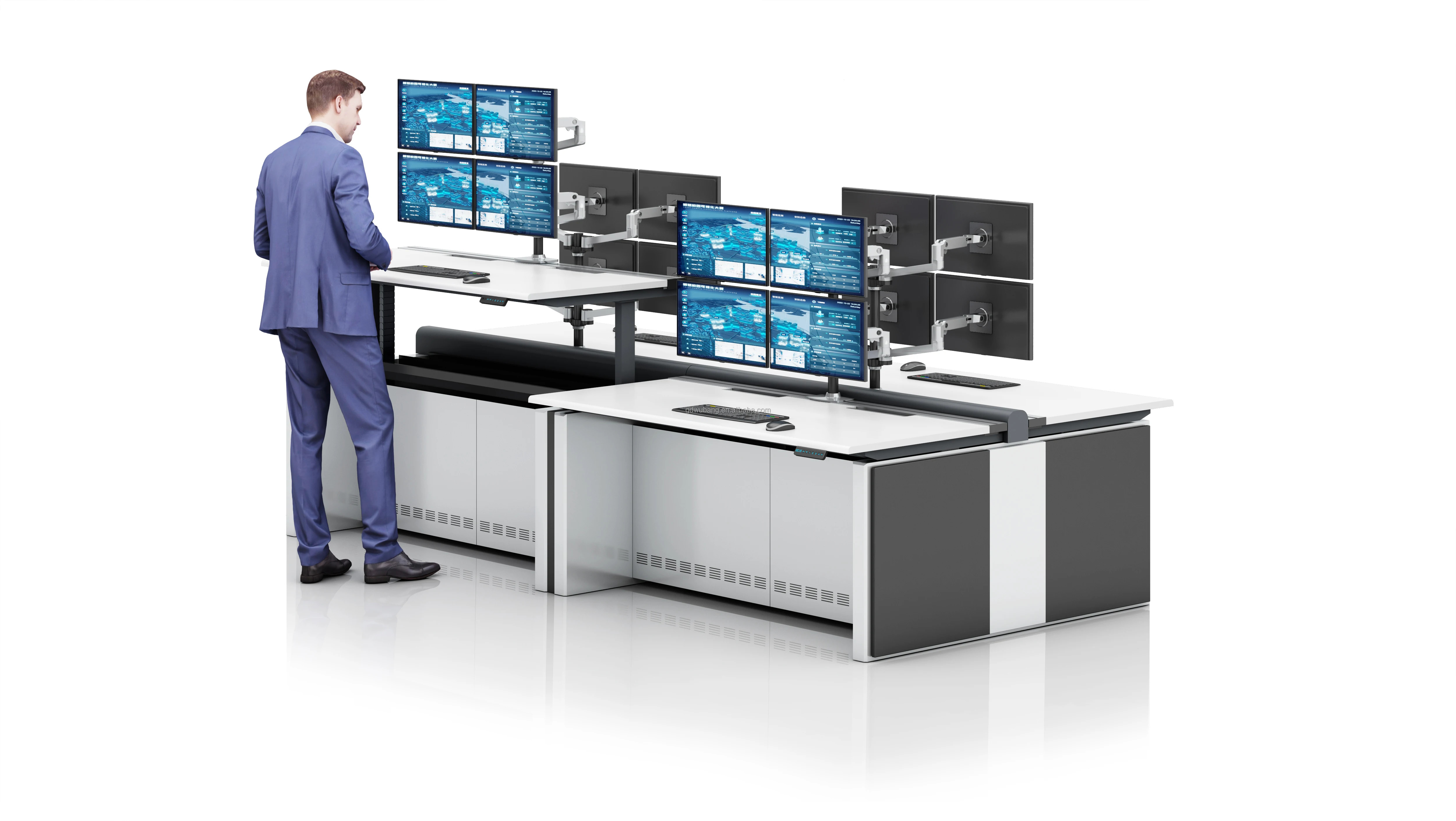 Financial Industrial Dispatch Console Lifting Workstation Control Room ...