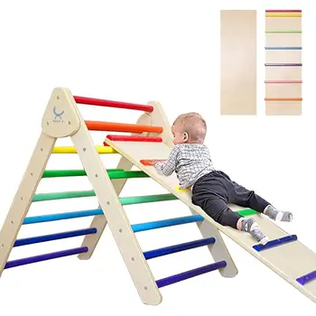 Rainbow Climber Indoor Play Set Climbing Triangle Toddler Climbing ...