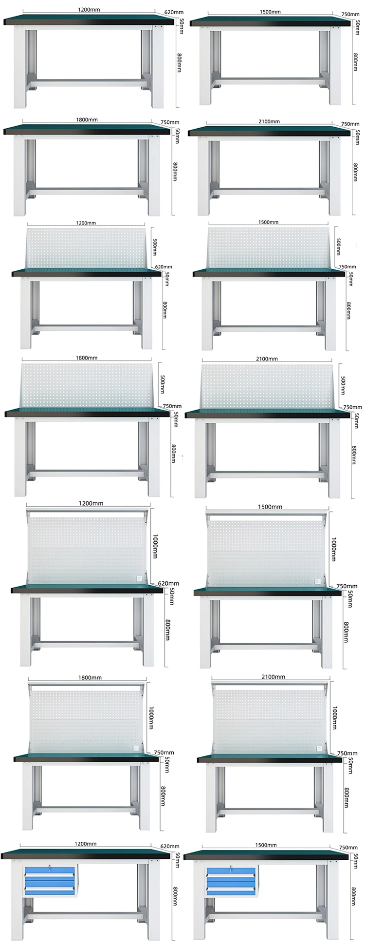 Heavy Duty Industrial Repair Work Table with Drawers