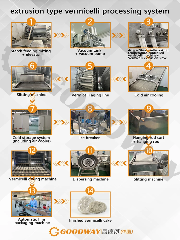1000kg/day Extruded Starch Vermicelli Processing Machine Forming And ...
