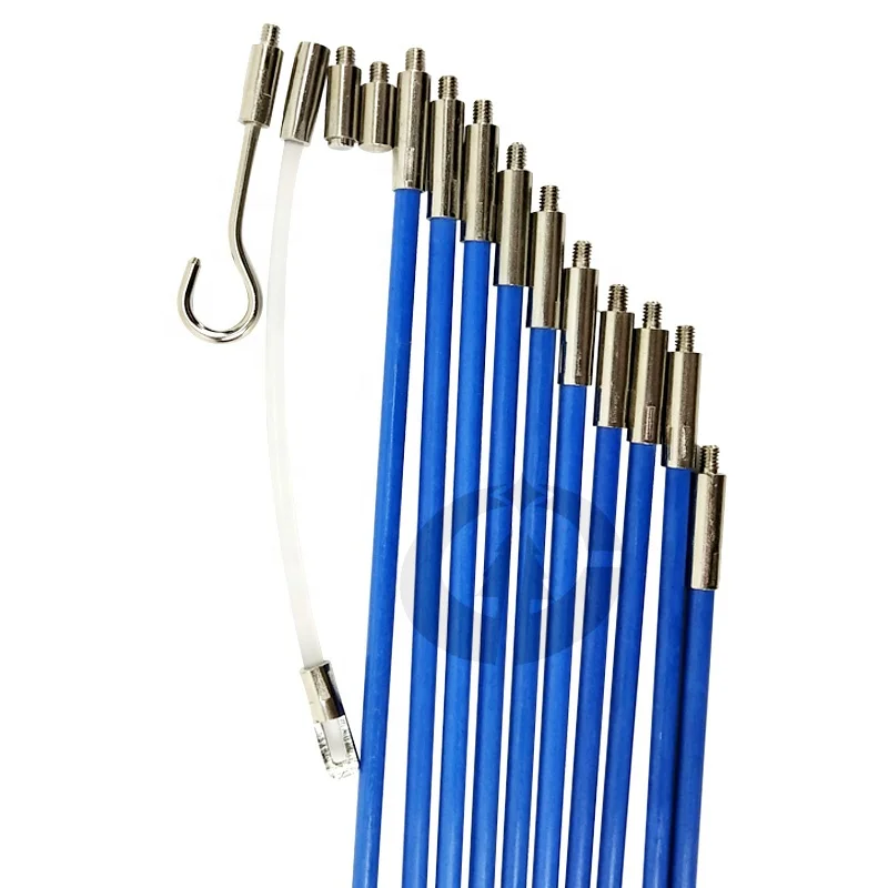 10 Rods 100cm Fiberglass Electrical Cabling Rods Connectable Fish Tape ...