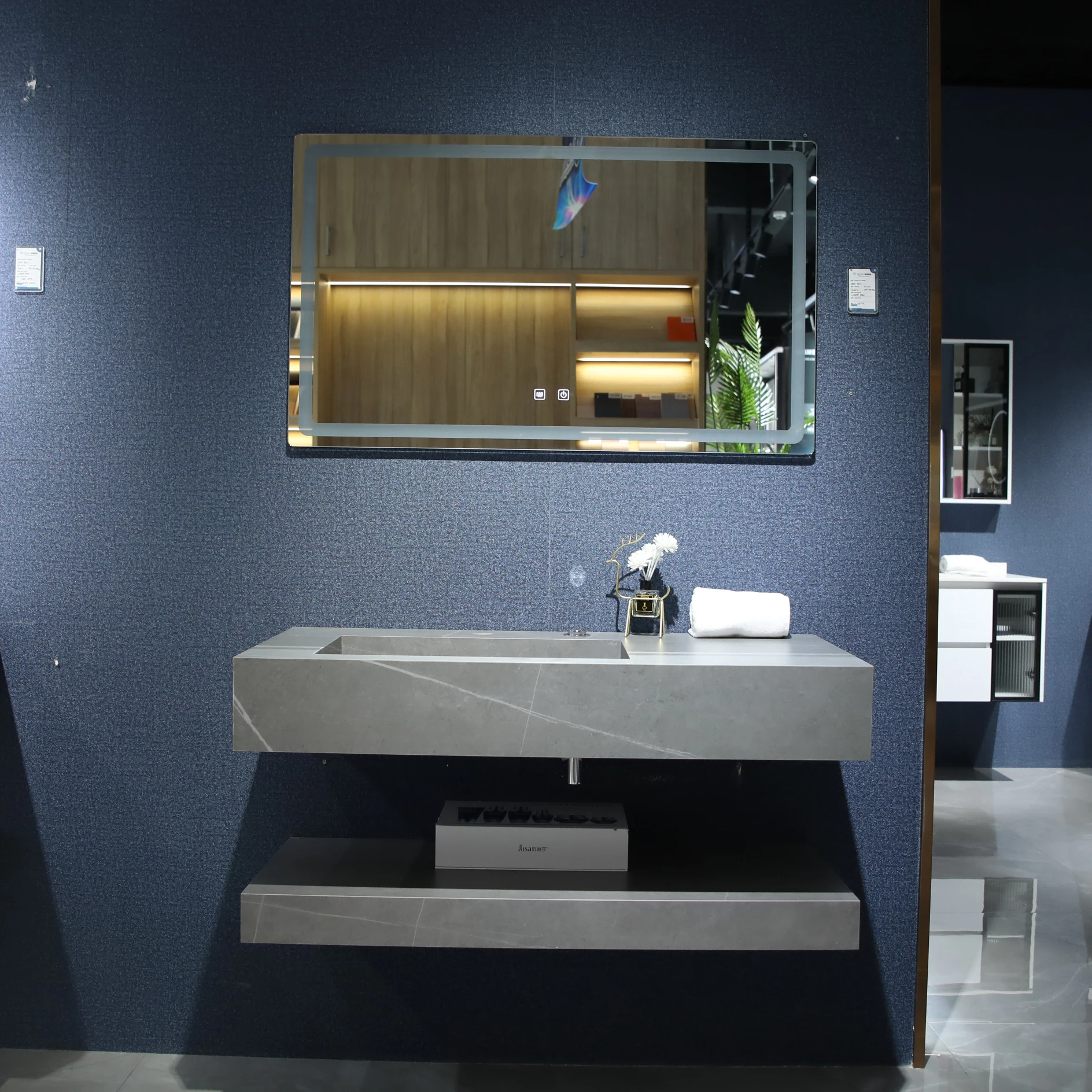 Usa Imports One-piece Oak Paint Bathroom Cabinet Combination Washbasin ...