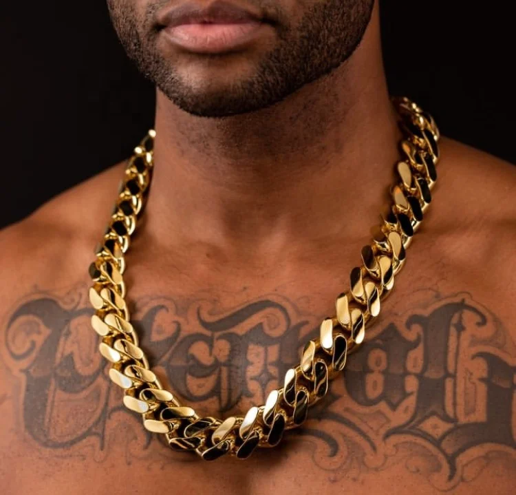 Cuban Jewelry: Gold Plated Stainless Steel Cuban Link Necklace ...