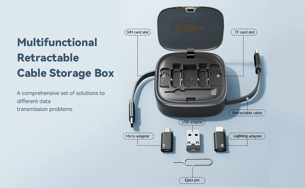 Multi Usb Adapter Retractable Charging Cable Kit Adapters Connectors ...